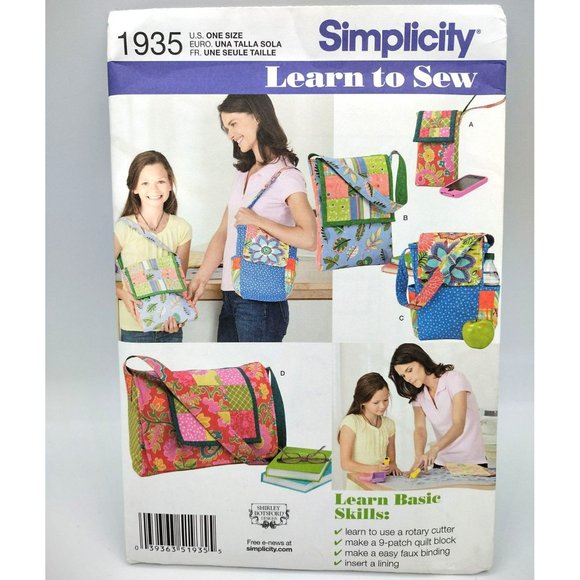 Simplicity | Art | 935 Simplicity Pattern Patchwork Quilt Bag Shirley Botsford Design 212 Uncut ...